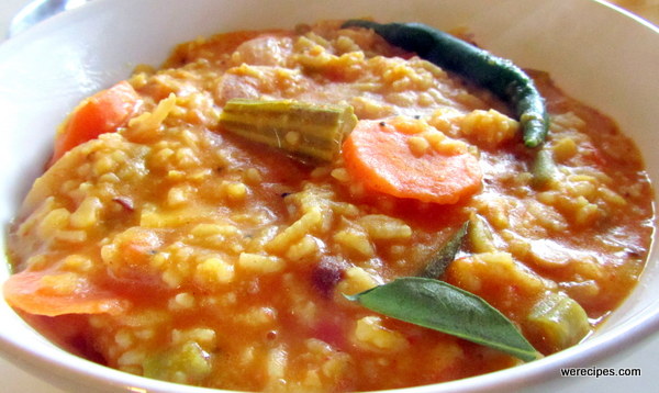 Sambar rice recipe, Sambar rice south indian recipe